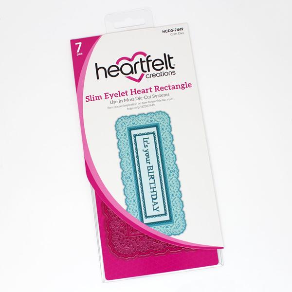 Dies Slim Eyelet Heart Rectangle - Boutiscrap